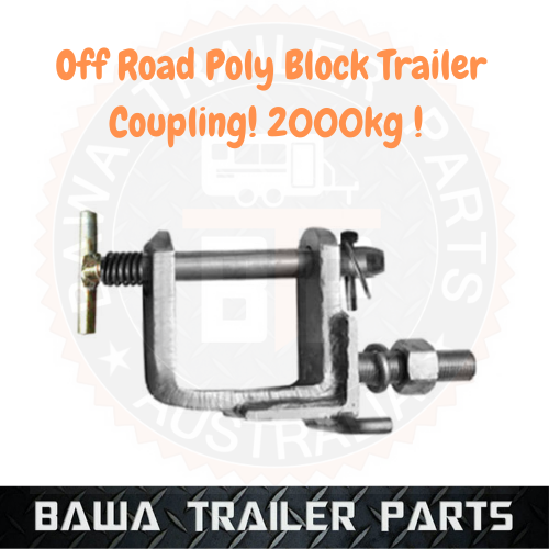 Off Road Poly Block Trailer Coupling 2000kg with Brake Bracket Car ...