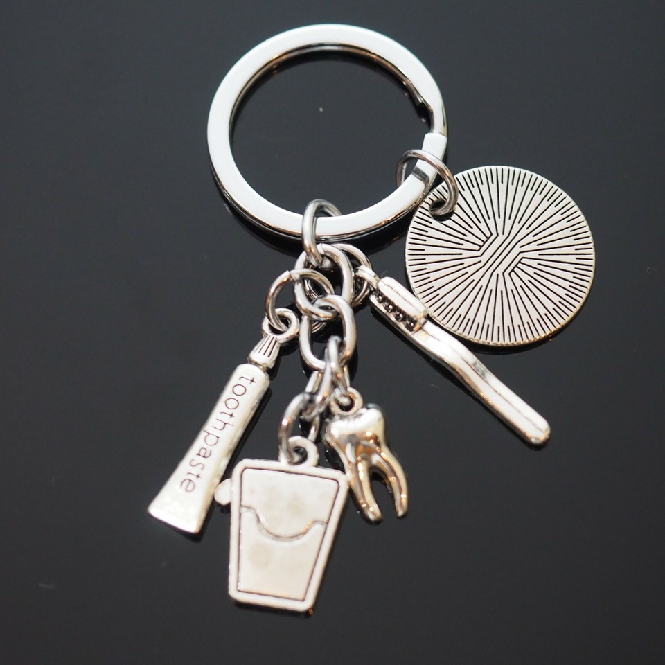 Tooth Brush Paste Floss Keychain Dentist Hygienist Student Mom ...