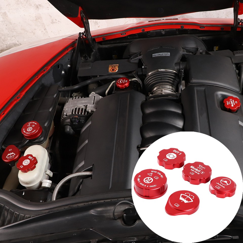 Red Aluminum Engine Intake Cover Trim Cover accessories For Corvette C6 ...