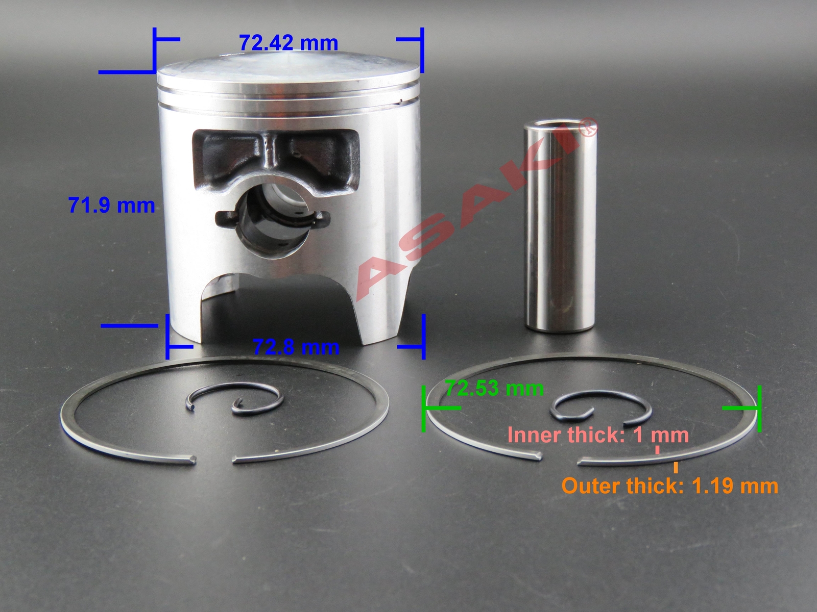 For Snowmobile YAMAHA 540 Piston kit (09-808, 8R6-11631-00 STD with ...