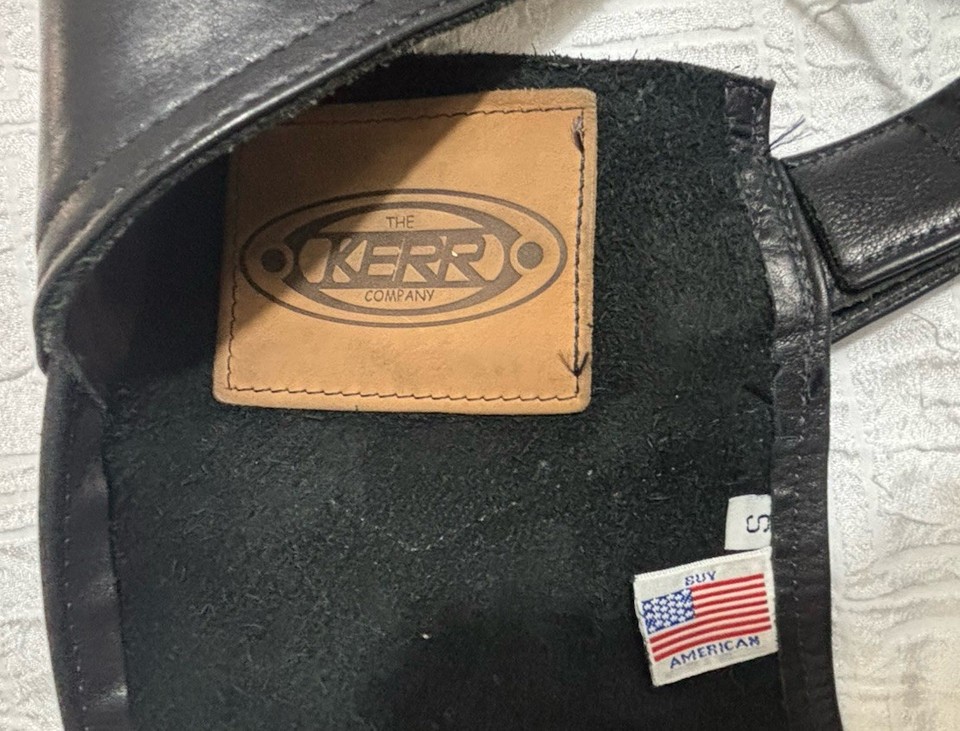 Kerr USA-Made Thick Black Leather Chaps Size Small | eBay