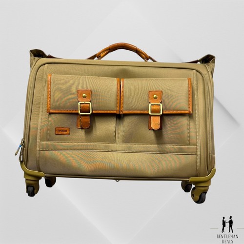 Hartmann Travel Wheeled Garment Bag Luggage Duffle Belting Leather Tan ...