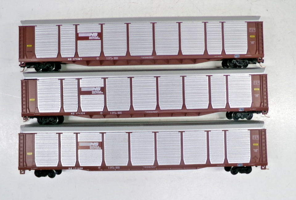 (3) N scale Norfolk & Southern auto carriers (lot 8971) | eBay