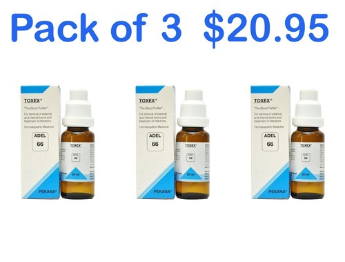 Pack of 3 ADEL 66 Drops 20ml TOXEX Adel PEKANA Germany OTC Homeopathic ...