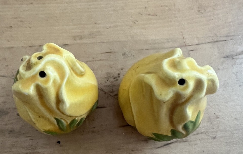Franciscan Poppy Poppies Salt & Pepper Shaker Set Yellow Green Vintage ...
