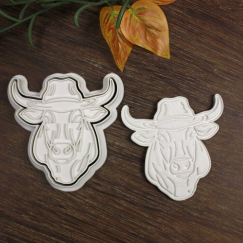 Cowboy Bull Cookie Cutter, Bull Cookie Cutter, Funny Bull Theme Cookie ...