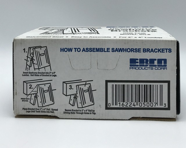 Ebco Stainless Steel Sawhorse Brackets Rust Resistant Standard Medium ...