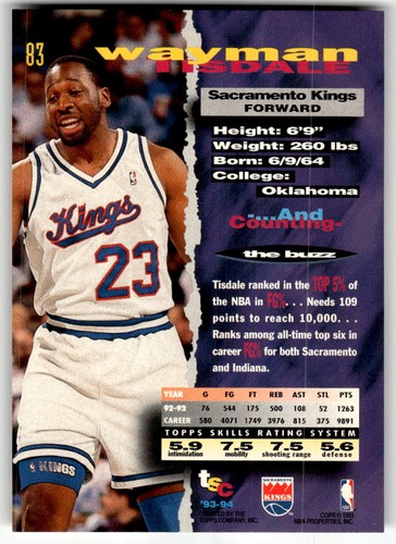 1993-94 Stadium Club #83 Wayman Tisdale | eBay