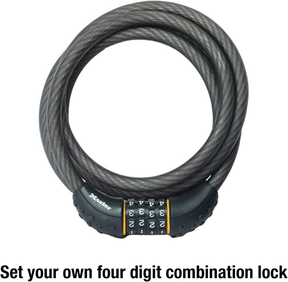 Master Lock Cable Lock, Set Your Own Combination Bike Lock, 6 ft. Long ...