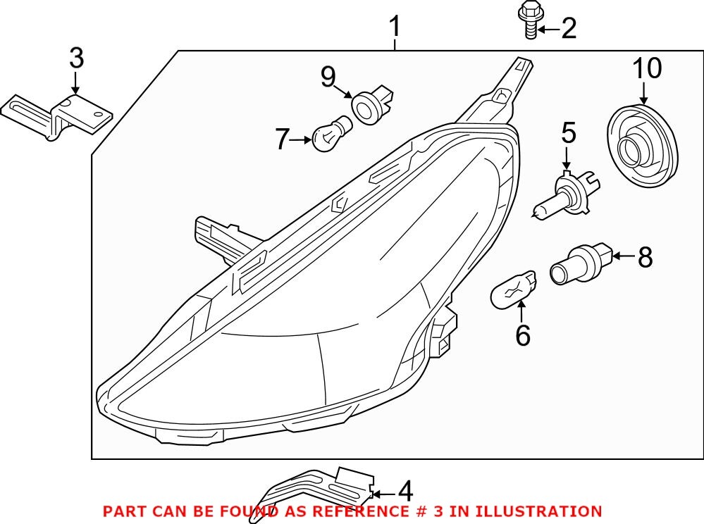 Genuine OEM Driver Left Upper Headlight Bracket For Nissan 260929KK0C ...