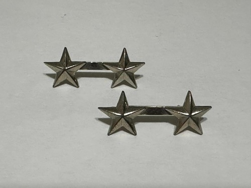 ORIGINAL WWII U.S "STERLING SILVER" ARMY MAJOR GENERAL (2) STAR COLLAR ...