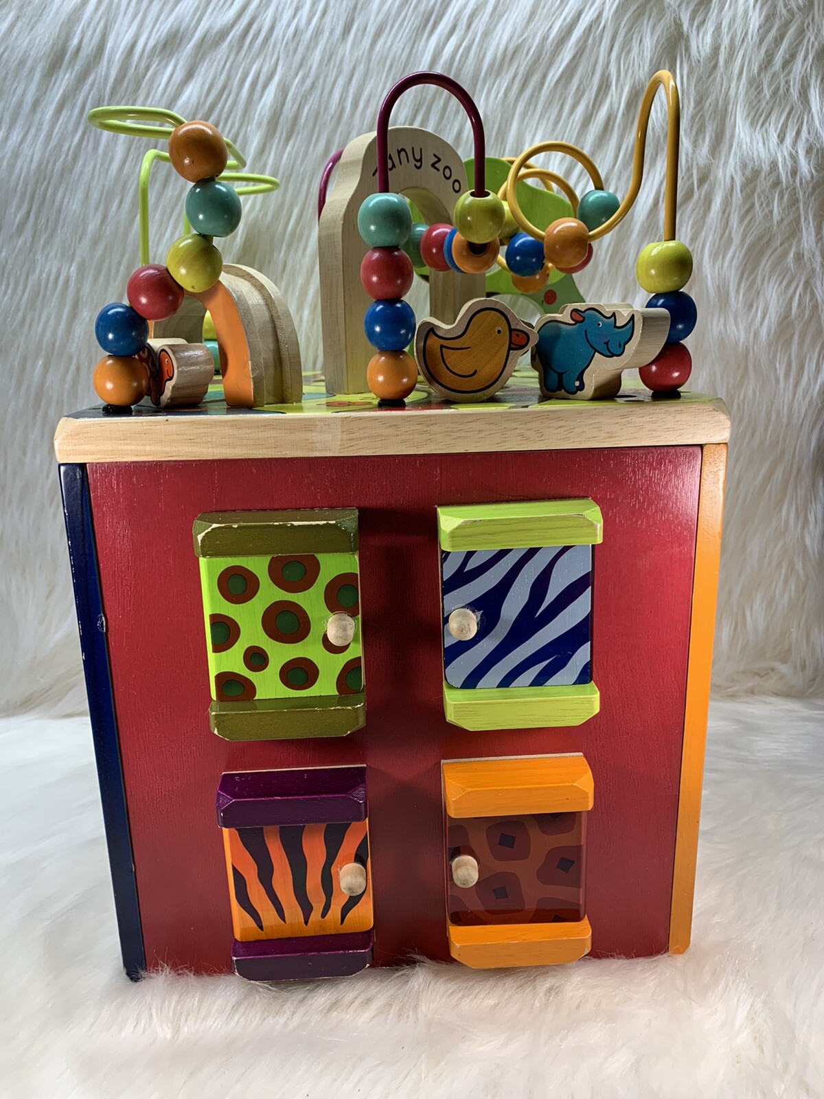 Zany Zoo by B. You Battat Toys Wooden Activity Cube Learning Center ...