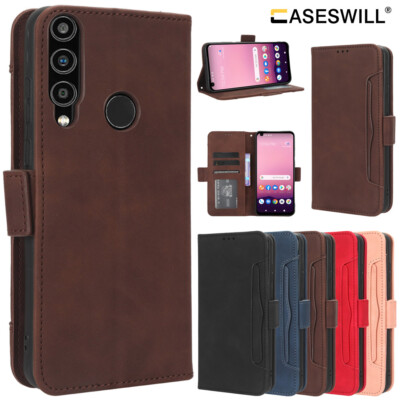 For Orbic Magic 5G R678EL Retro Leather Card Holder Wallet Case+Screen ...