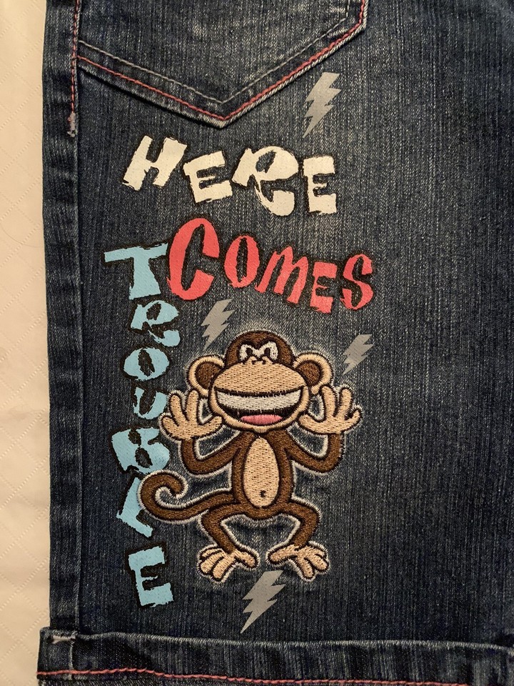NEW ORIGINAL BOBBY JACK BRAND MONKEY DENIM JEAN BERMUDA SHORTS CAPRI ...