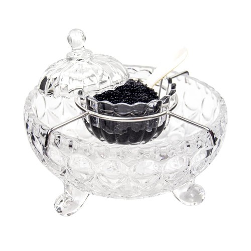 Caviar Server Set with 2 Mother of Pearl Spoons - Elegant Droplet ...