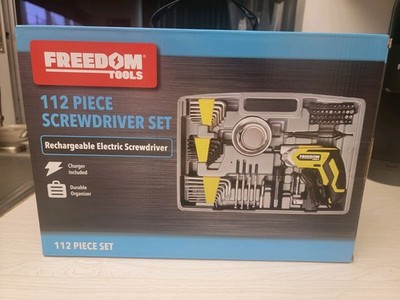 Freedom Tools 112 Piece Electric Screwdriver Set with Organizer | eBay