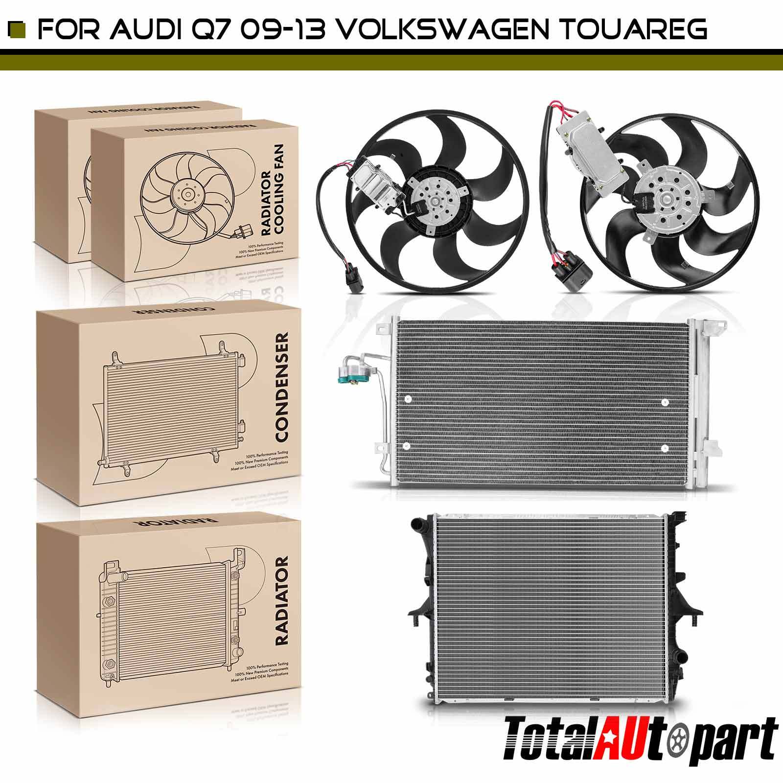 New Radiator & AC Condenser & Cooling Fan Kit for VW Touareg 09-10 Audi ...