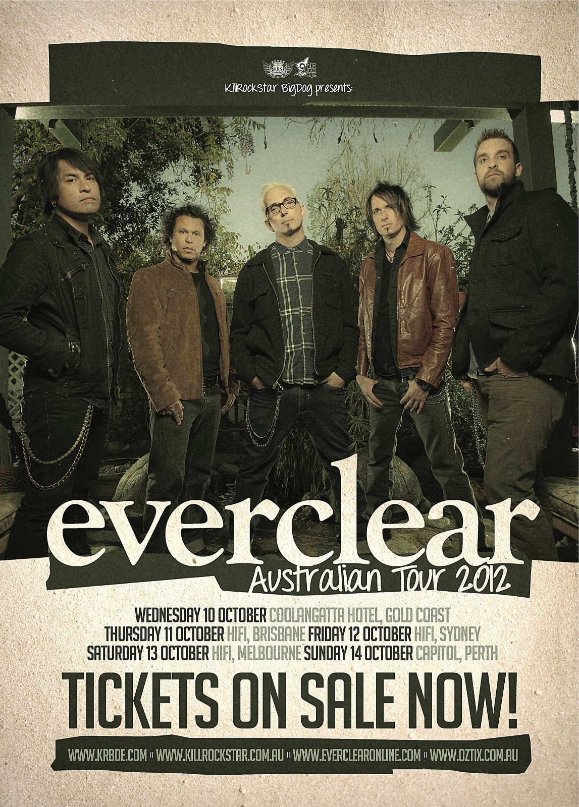 EVERCLEAR "AUSTRALIAN TOUR 2012" CONCERT POSTER - Alt. Rock, Post ...