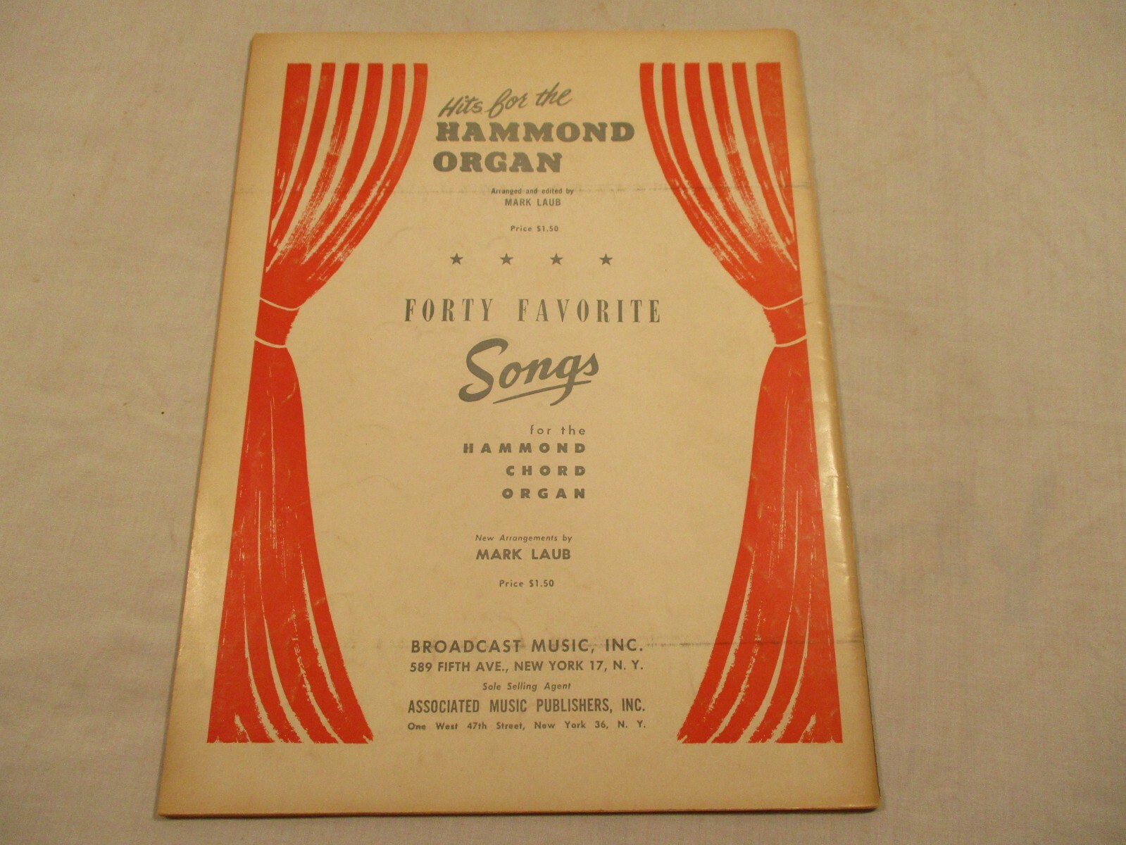 Hammond for the Home 10 Melodies Vintage 1955 Spinet Organ Sheet Music ...
