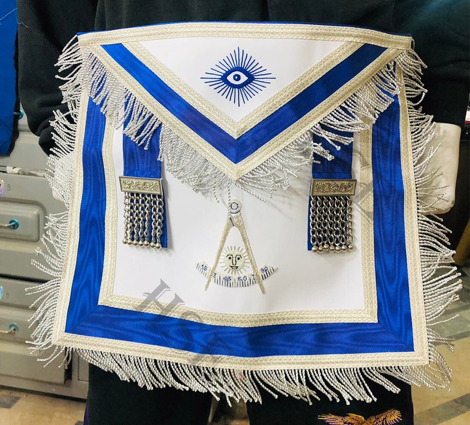 MASONIC REGALIA PAST MASTER APRON BLUE WITH CHAIN COLLAR & JEWEL-HSE | eBay