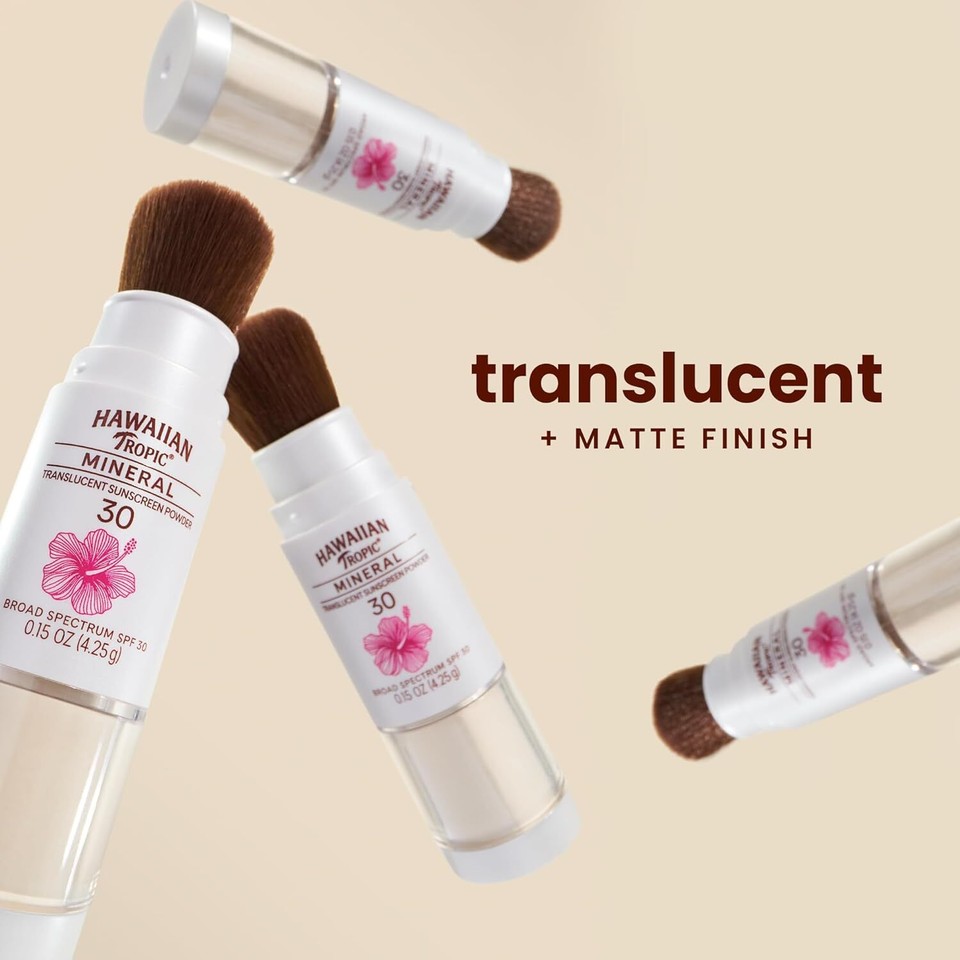 Hawaiian Tropic Mineral Translucent Sunscreen Powder w/ Brush SPF 30 | eBay