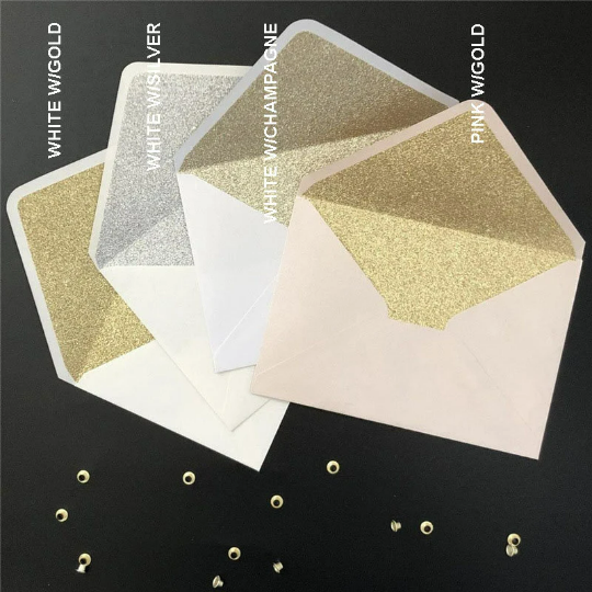 10x Glitter lined envelopes, glitter insert envelope, glitter envelopes, wedding | eBay