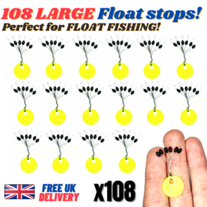 108 x Sliding Float Stops Rubber Barrel Rig Buffer FISHING FLOAT ...