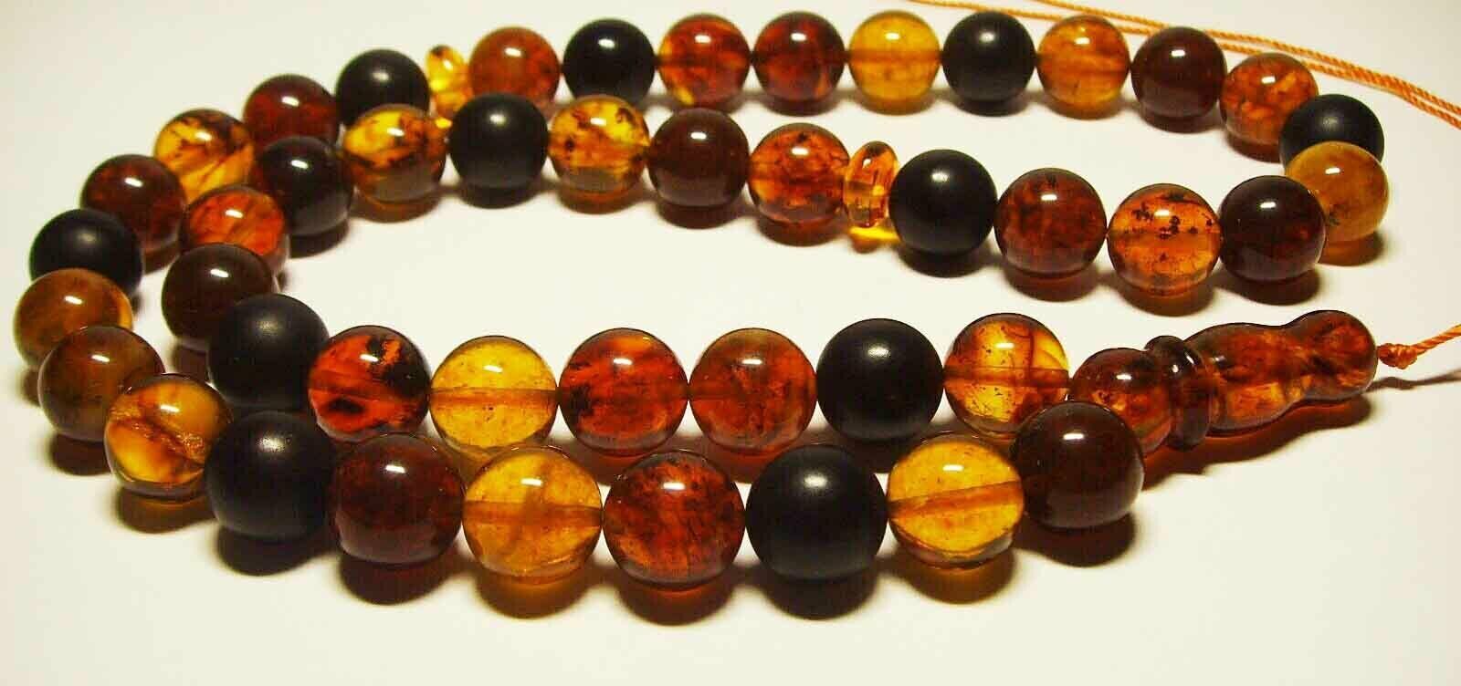 islamic Muslim Prayer Amber 45 Beads Natural Baltic Amber pressed 35 ...