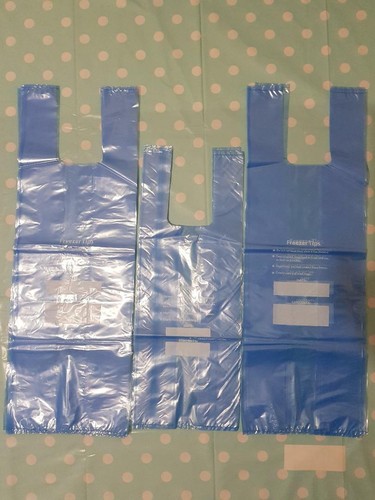 BLUE TIE HANDLE FOOD & FREEZER STRONG STORAGE GOOD QUALITY BAGS MEDIUM ...