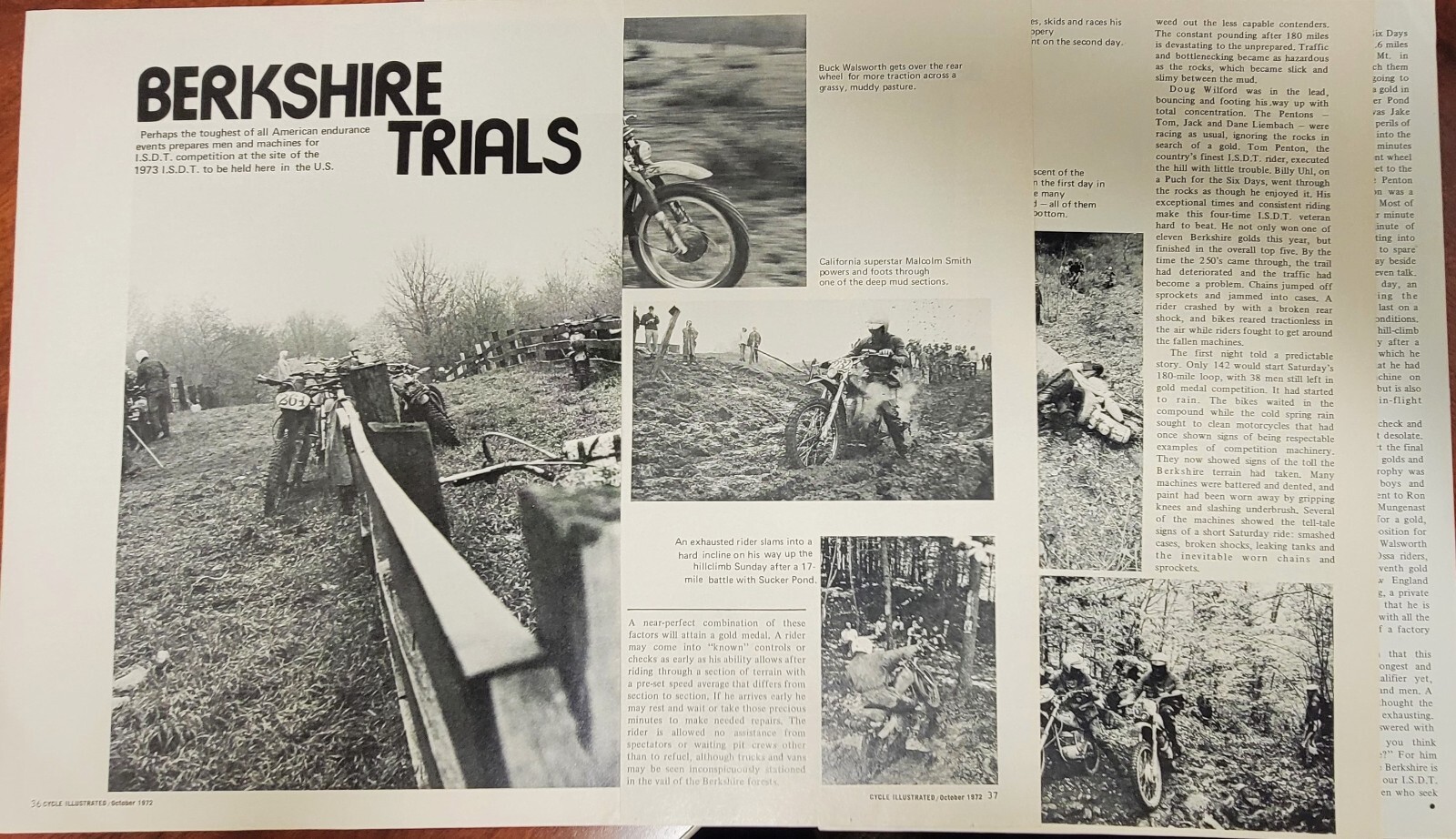 1972 Berkshire Trials Motorcycle Race 7p Print Article Tom Jack Penton ...