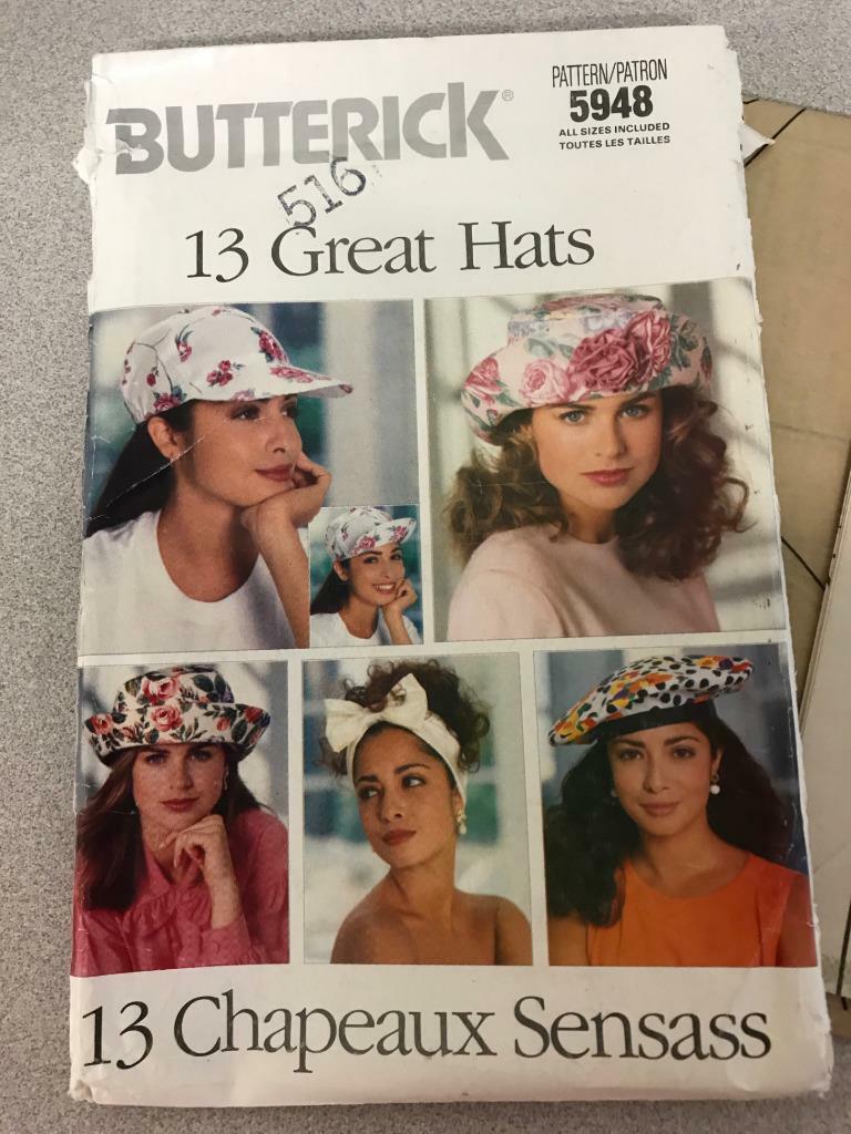 Vintage Butterick Sewing Pattern – 5948 -13 Great Hats | eBay