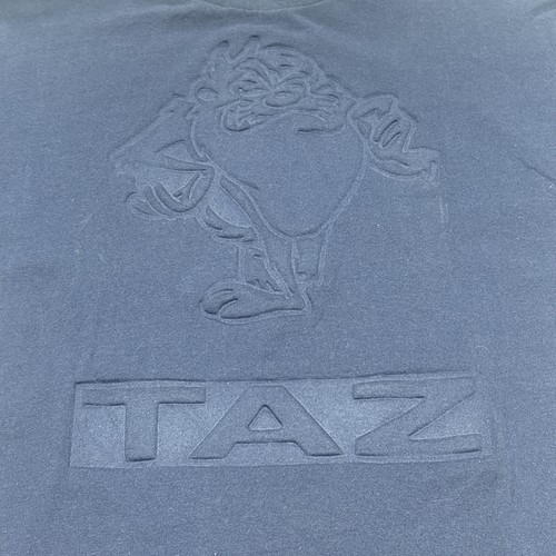 Vintage 1990s Looney Tunes Taz Embossed Tultex Navy Blue T-Shirt L New ...