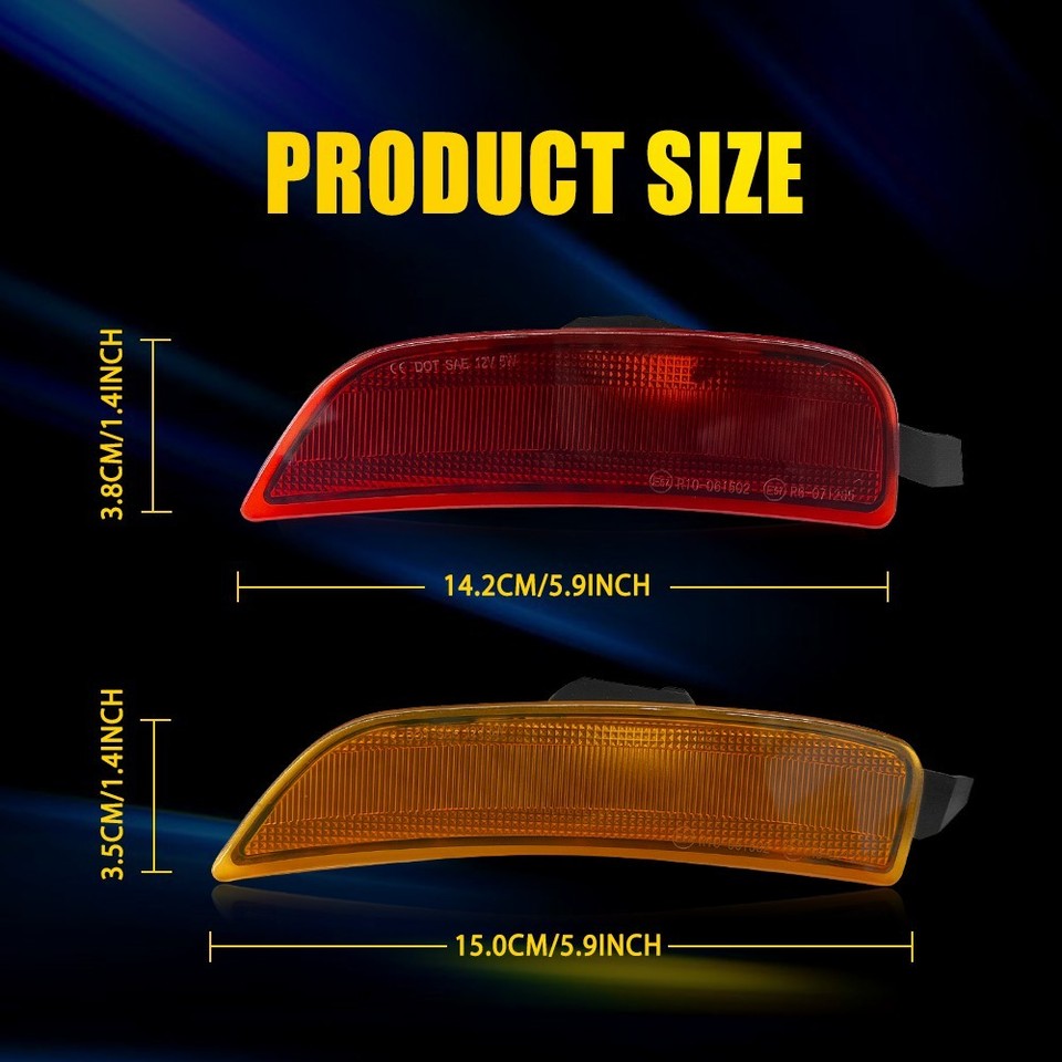 4-40 Front Rear Marker Side Light Amber Red Housing For Mazda Miata MX ...