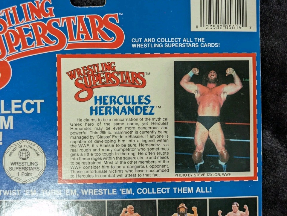 WWF LJN Hercules Poster & Back Card - WWE Titan Sports Vintage Hasbro ...