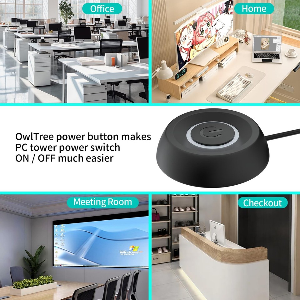 PC Power Button, Desktop Power Button PC External Power Switch ON Off ...