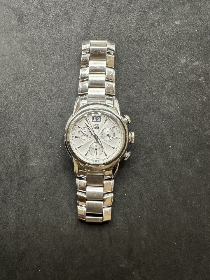 Movado Esq Swiss Chronograph White Guillouche Date Dial,Dual Finish ...