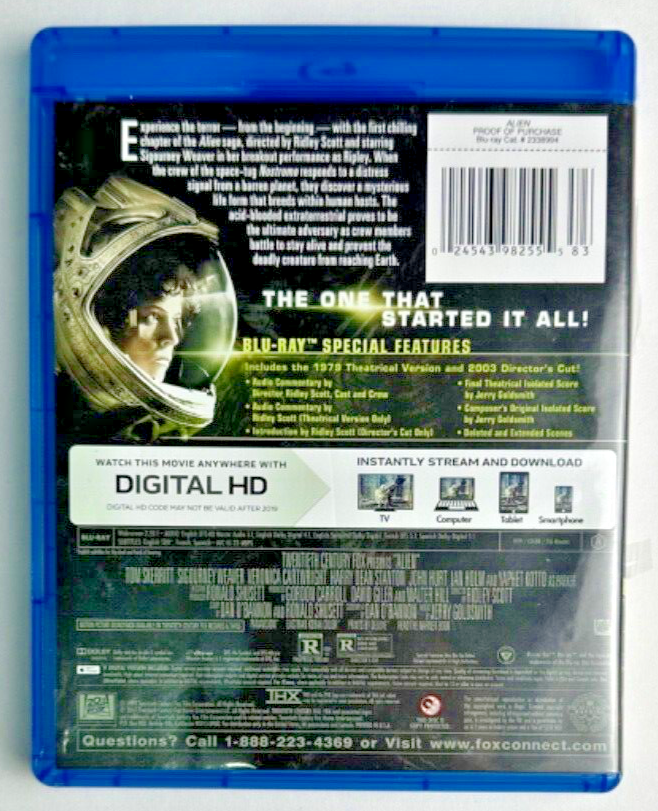 Alien (Blu-ray) No Digital 24543982555 | eBay