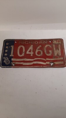 1976 Bicentennial Michigan License Plate 1046GW | eBay