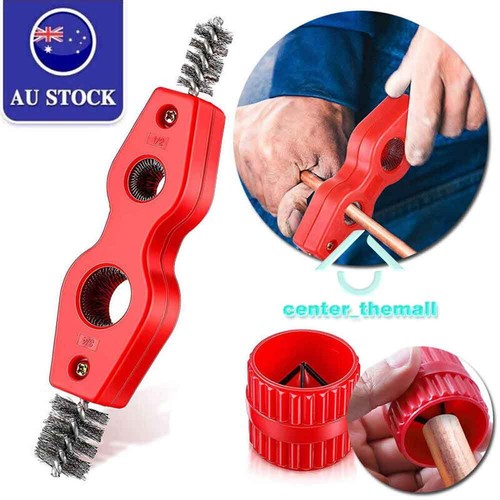 Copper Pipe Cleaning Kit w/ Reamer Brush Chamferer – DIY Plumbing Tool ...