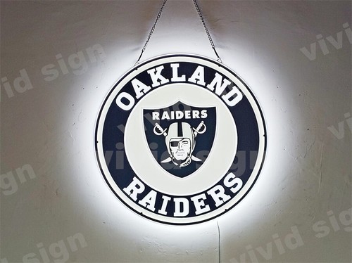 16"x16" Oakland Raiders Football LED Lighted Sign 3D Vivid Print Neon ...