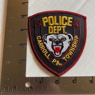 Police Department Carroll Pennsylvania PA Township Patch Bear | eBay