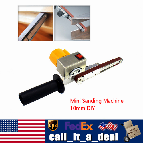 Hand-held Electric Belt Sander Mini Grinder Small Machine With 10 ...