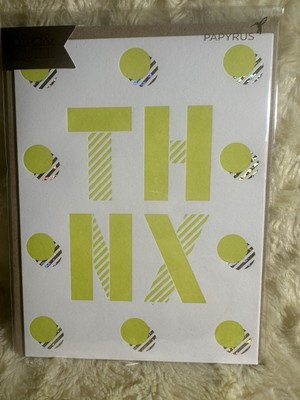 Papyrus Bird & Quill Thank You Card THNX Foil Accents THNX SO MUCH | eBay