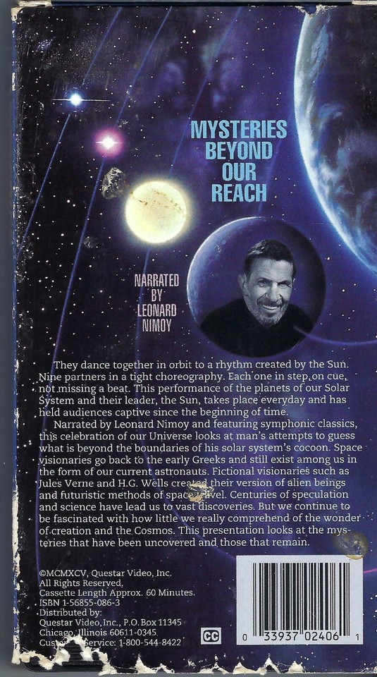 VIDEO VHS () "MYSTERIES BEYOND OUR REACH (Leonard Nimoy Narration) | eBay
