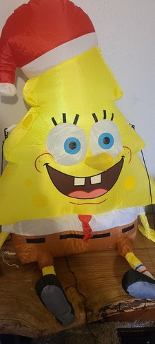 Gemmy SpongeBob Squarepants Christmas Tree 3ft Tall Airblown Inflatable ...