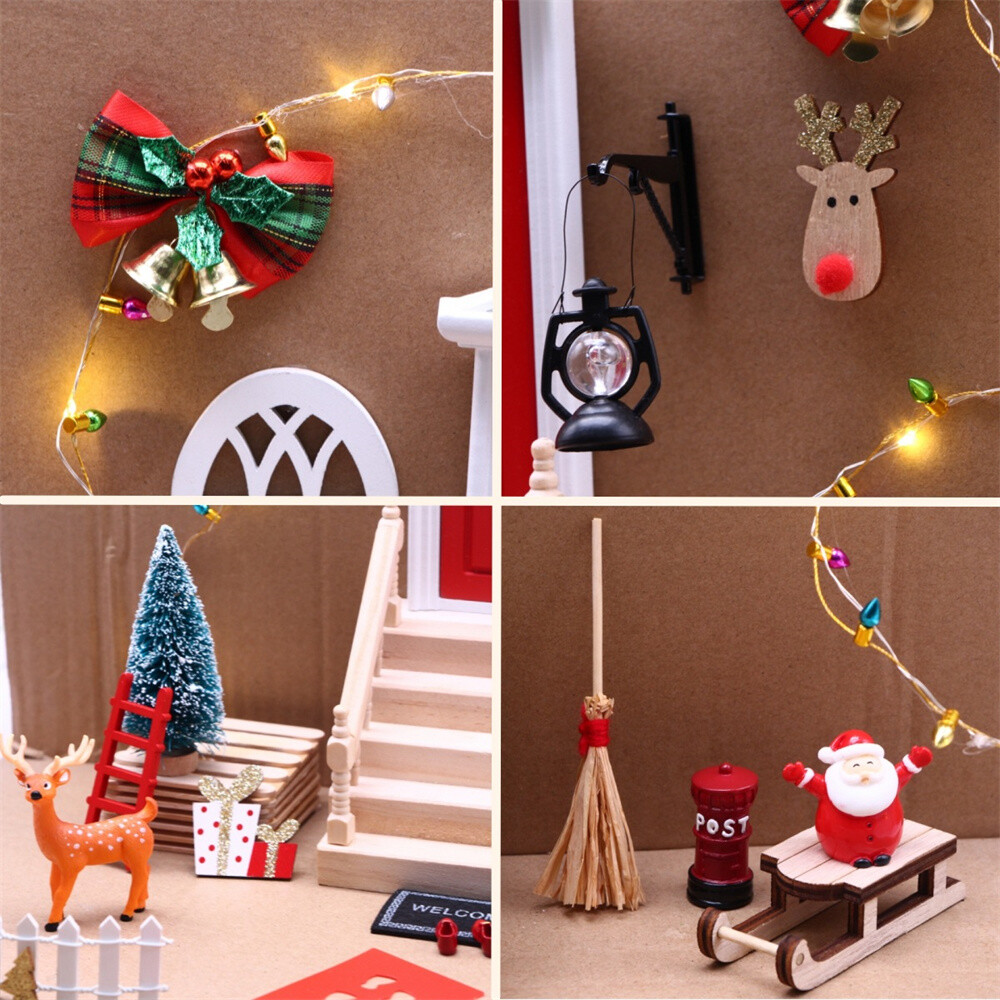 Holiday Red Eaves Door Christmas Set Decorations Christmas Party Wall ...