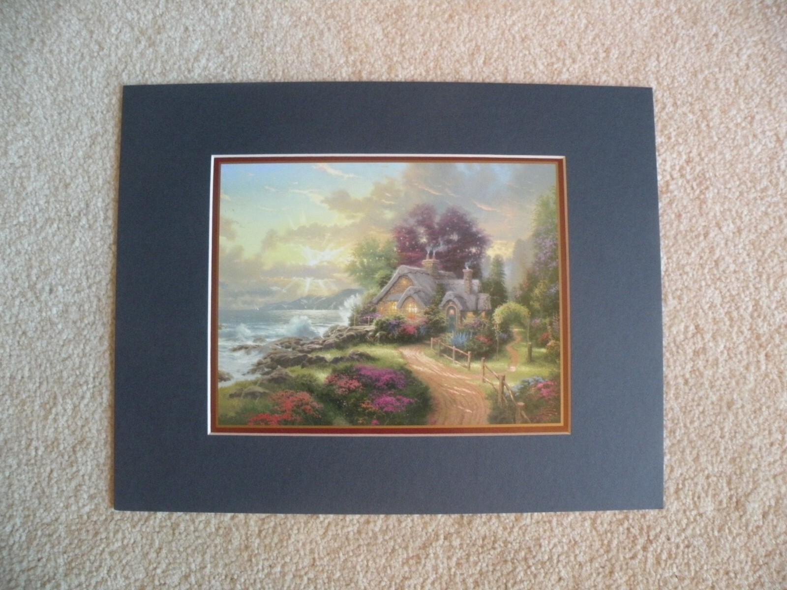 THOMAS KINKADE MATTED PRINT COA "A NEW DAY DAWNING" 1ST ROMANCE OF THE ...