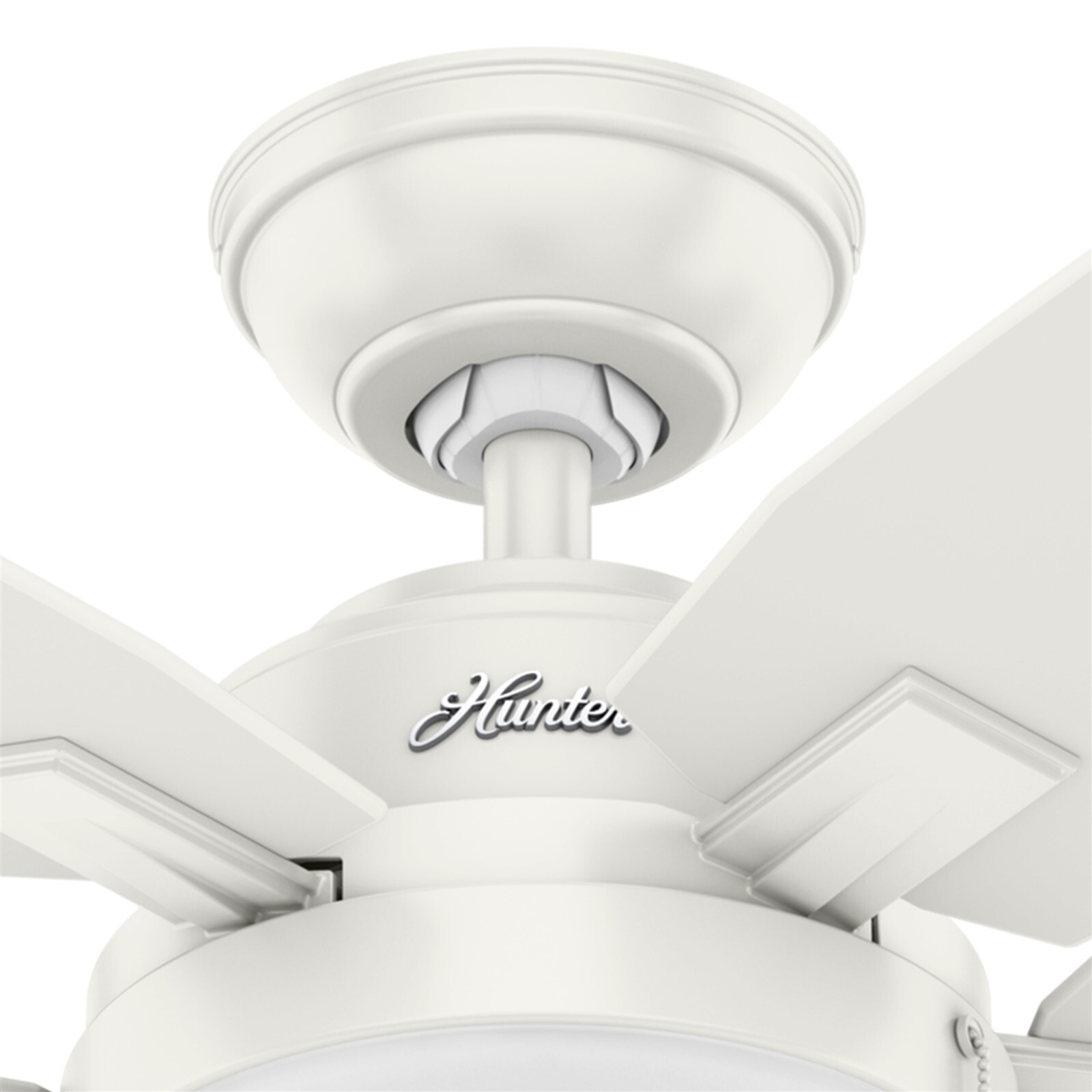 Hunter Fan 46 in Contemporary Fresh White Ceiling Fan with Light and ...