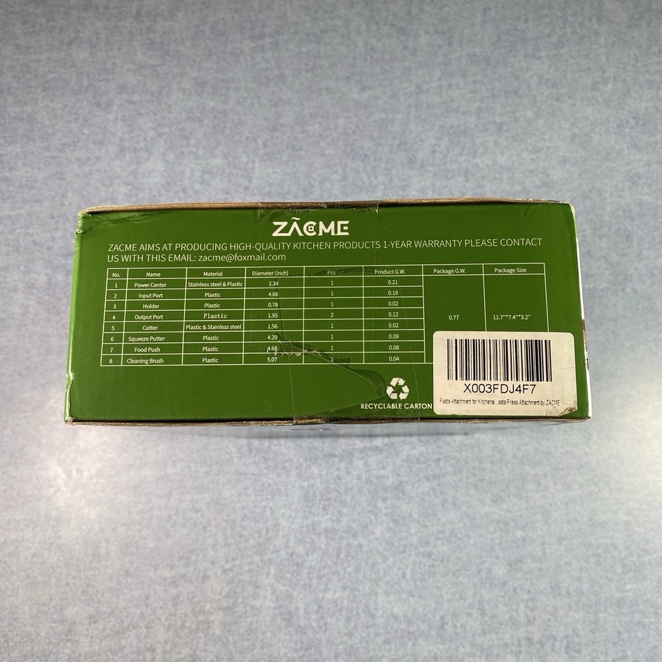 ZACME Pasta Press Attachment For Kitchenaid Mixer w 6 Pasta Outlet ...