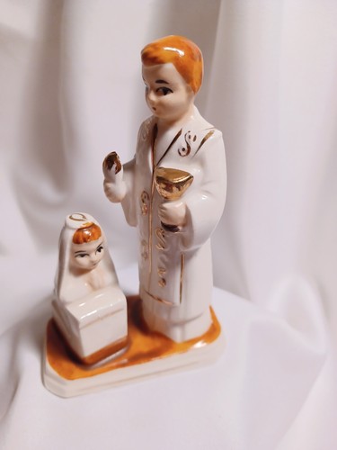 Vntg Capodimonte Priest &Girl Child's First Holy Communion Figurine ...